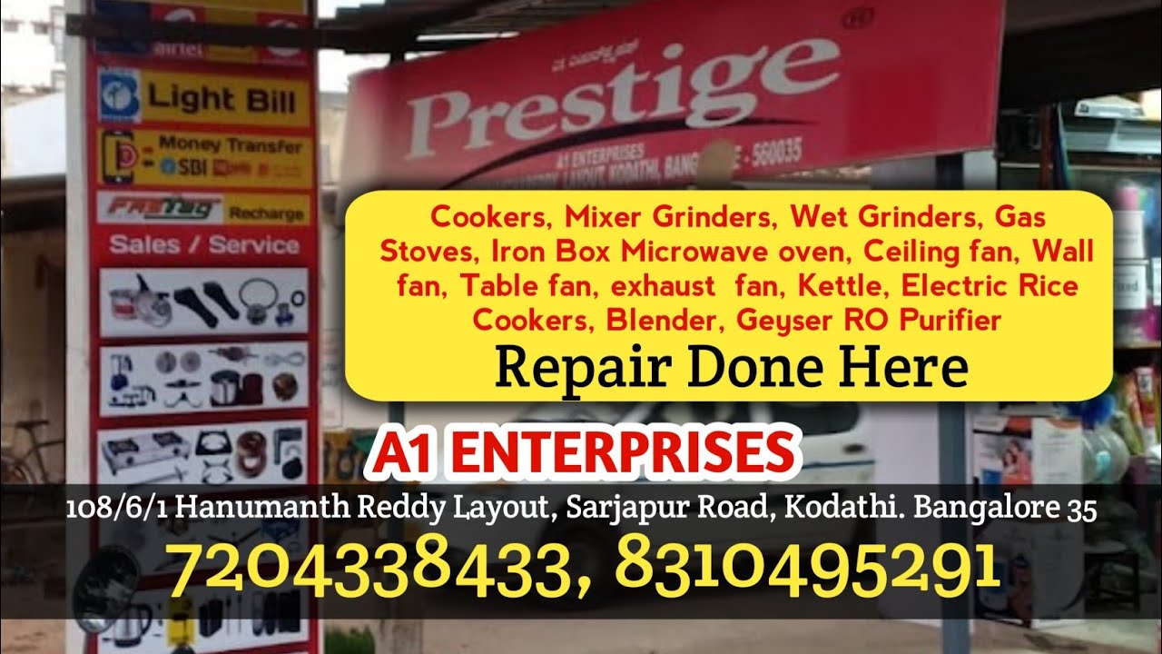 Sujatha Mixie Repair | A1 Enterprises | Bangalore | Kodathi - YouTube