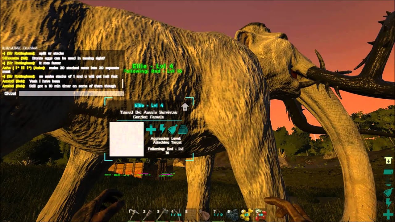 Ark Survival Evolved - Taming a Mammoth - YouTube