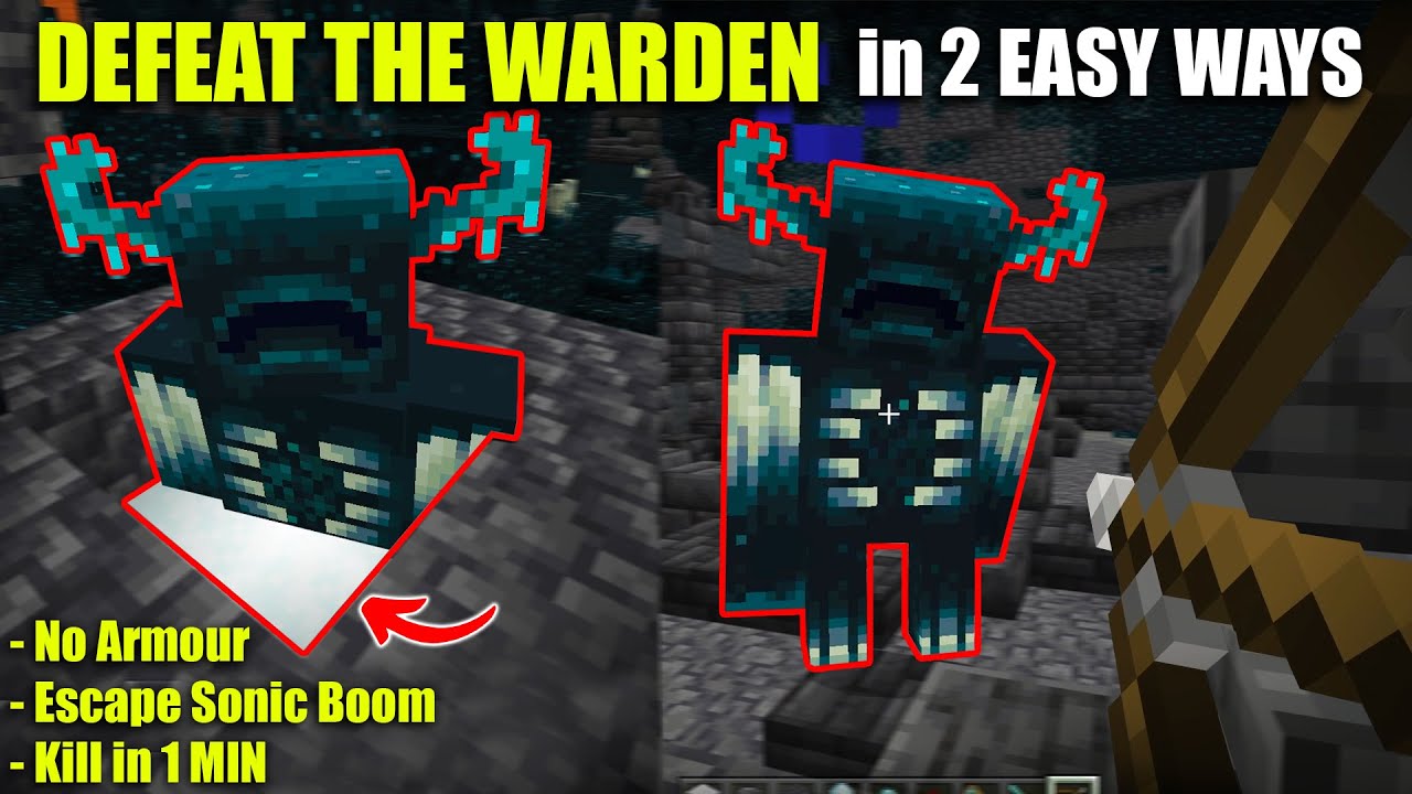 2 EASY WAYS To DEFEAT THE WARDEN in 1 min! - Minecraft 1.19+ - YouTube