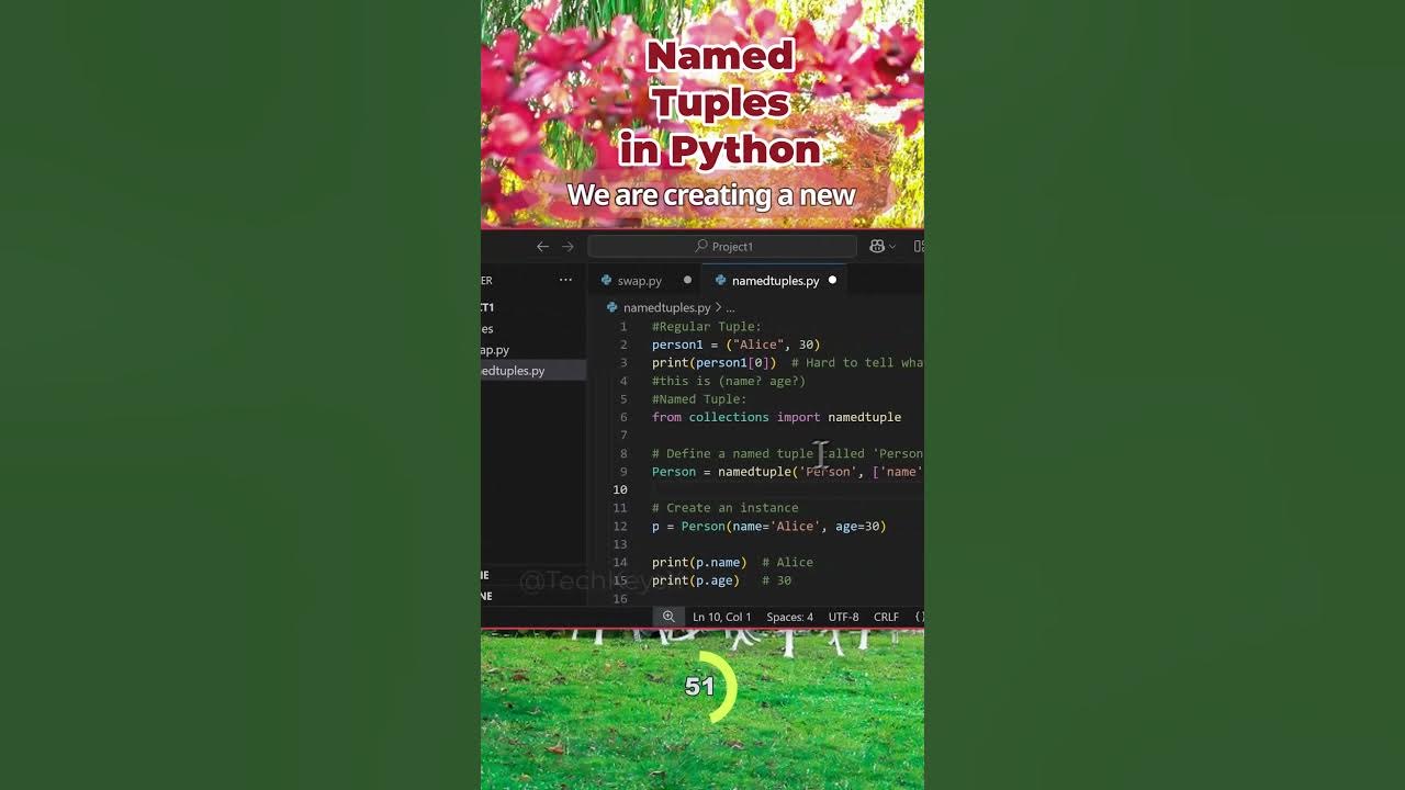 Named Tuples in Python #python #programming #softwareengineering #pythoncoding #visualstudio ...