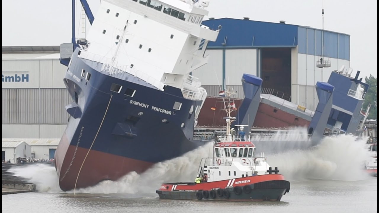 Ship Launch in slow motion: MV Symphony Performer | Ferus Smit - YouTube
