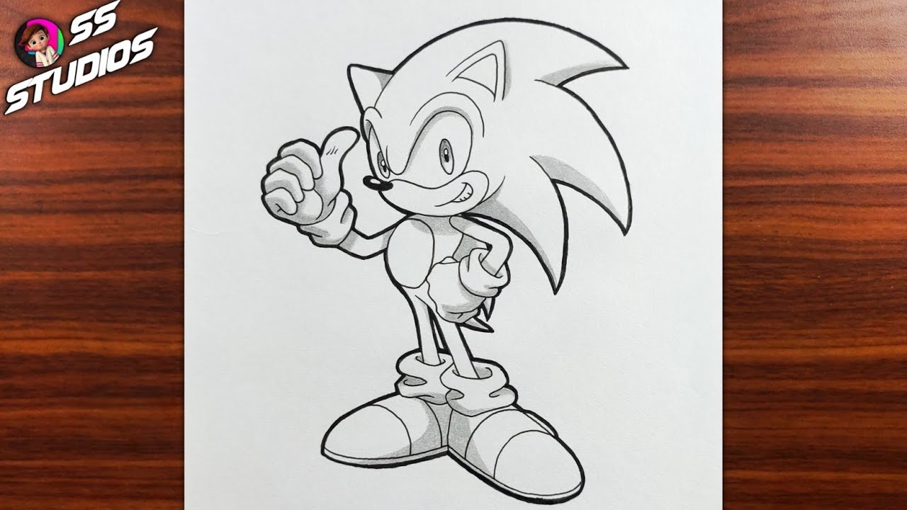 How To Draw Sonic the Hedgehog Step By Step Tutorial - YouTube