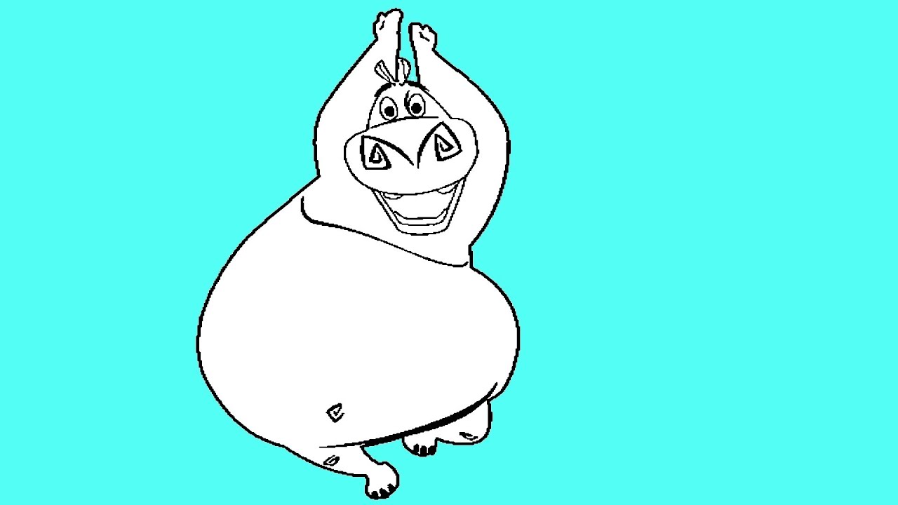 Madagascar - How to draw Gloria from Madagascar - YouTube