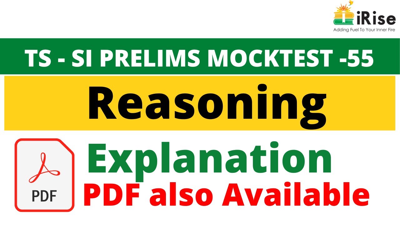 TS /AP Prelims Maha Mock Test -55 Reasoning Explanation (PDF also ...
