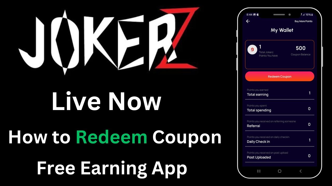 Jokerz Live On Play Store | Coupon Redeem kese kre | Go Fast - YouTube