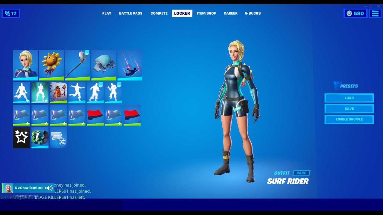 Fortnite surf rider skin gameplay - YouTube