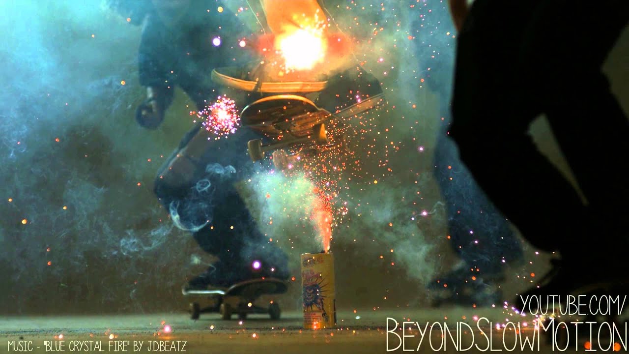 Skating Over Fireworks (Uncut Slow Motion @ 1,500FPS) - YouTube