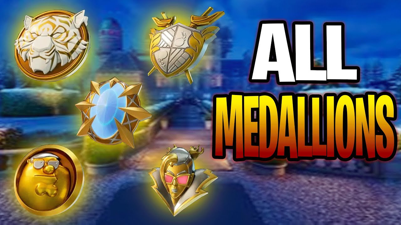 COLLECTING ALL 5 FORTNITE MEDALLIONS!! - YouTube