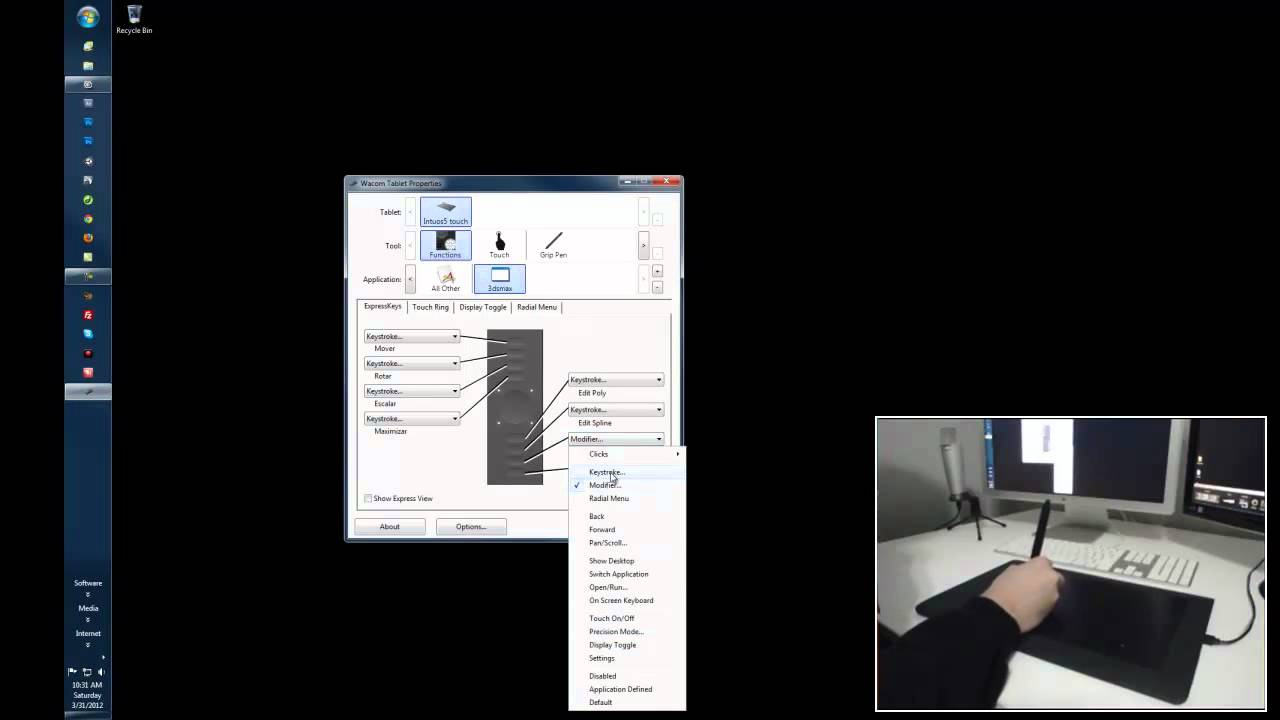 Wacom Intuos 5 touch configuracion con 3ds Max - YouTube