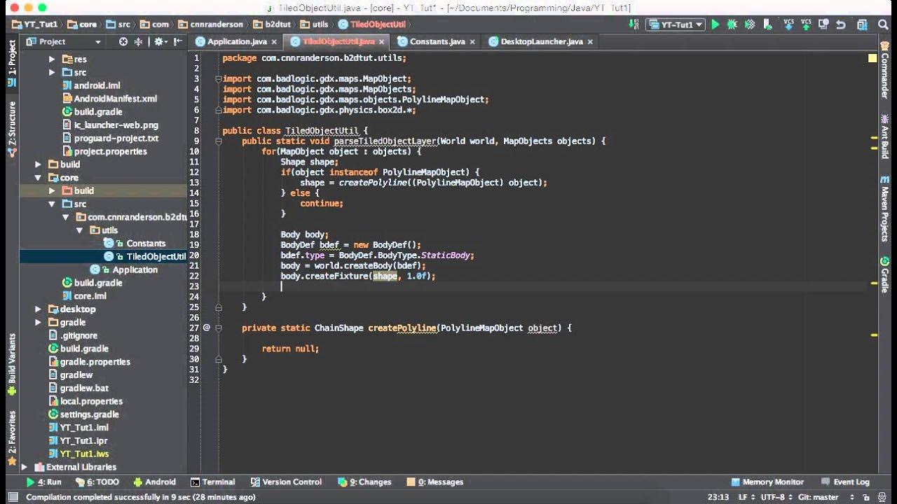 LibGDX - Box2D/TiledMap - Parsing an Object Layer From TiledMap (Part 3) - YouTube