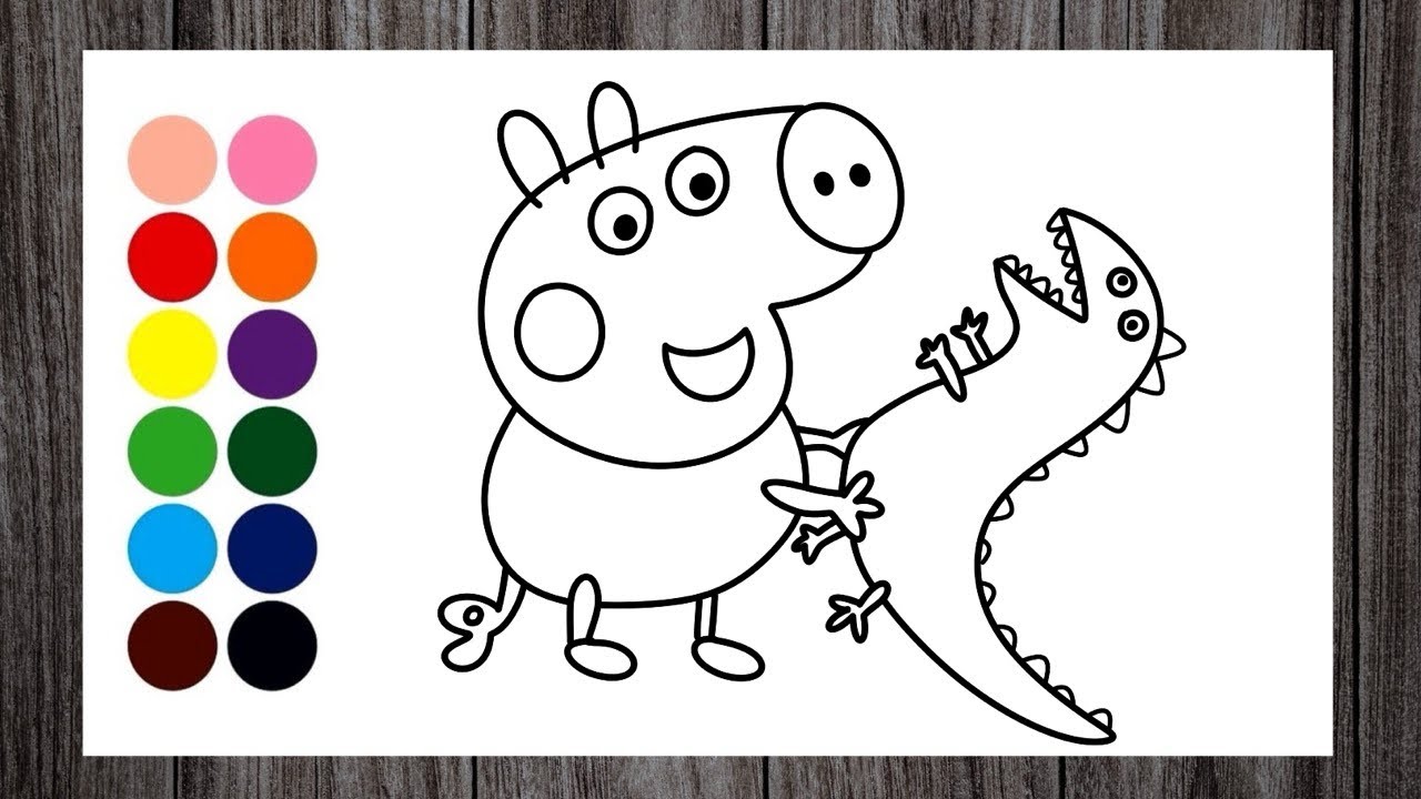 Peppa Pig George Drawing Easy for Kids | Peppa Pig Drawing and ...