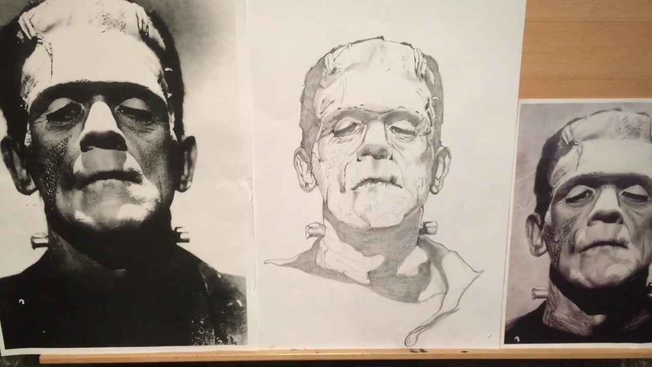 How to Draw Mary Shelly Frankenstein by Robert Bowen - YouTube