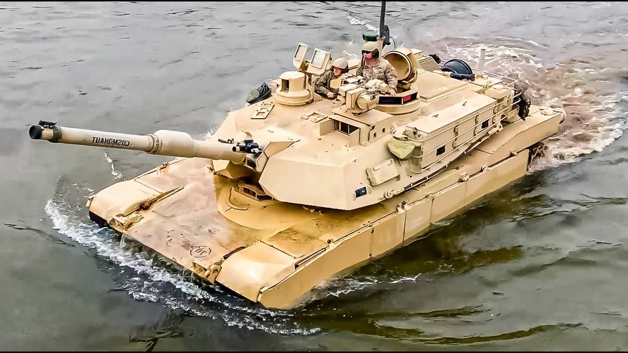 U.S. Marine Corps • U.S. Army • Powerful Tanks and Vehicles Cross the ...