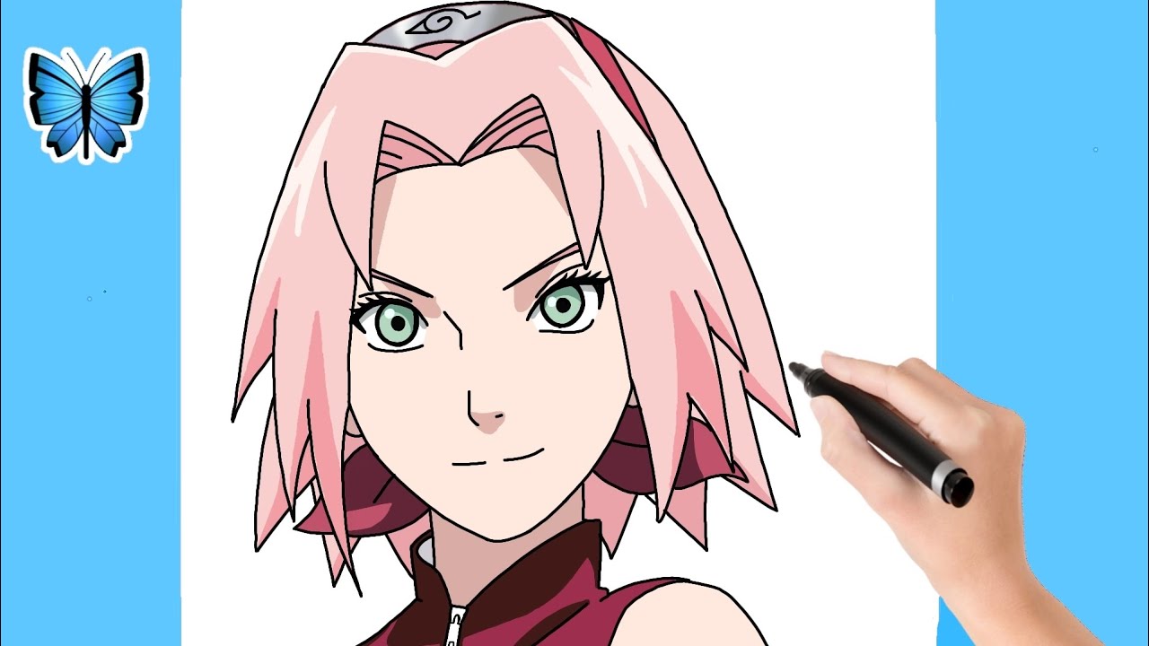 How to draw Sakura Haruno from Naruto Step by Step - YouTube