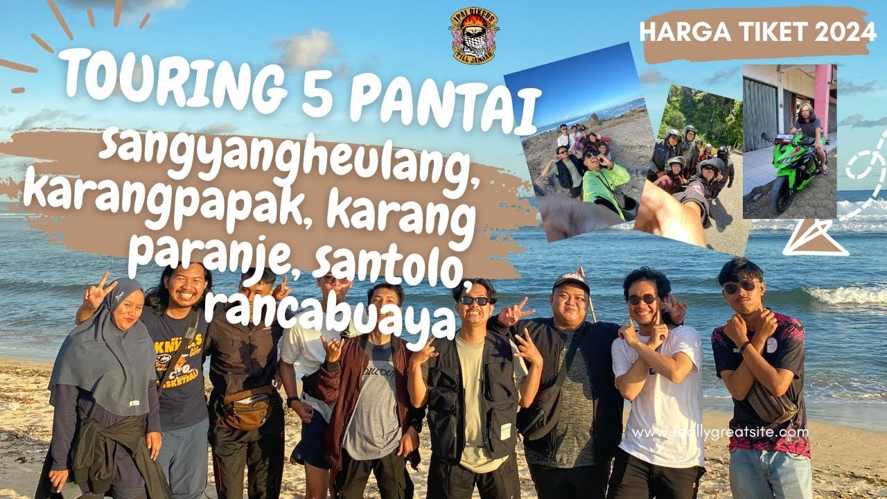 Harga Tiket 5 Pantai Garut Selatan 2024 Touring Santolo, Sayang Heulang ...