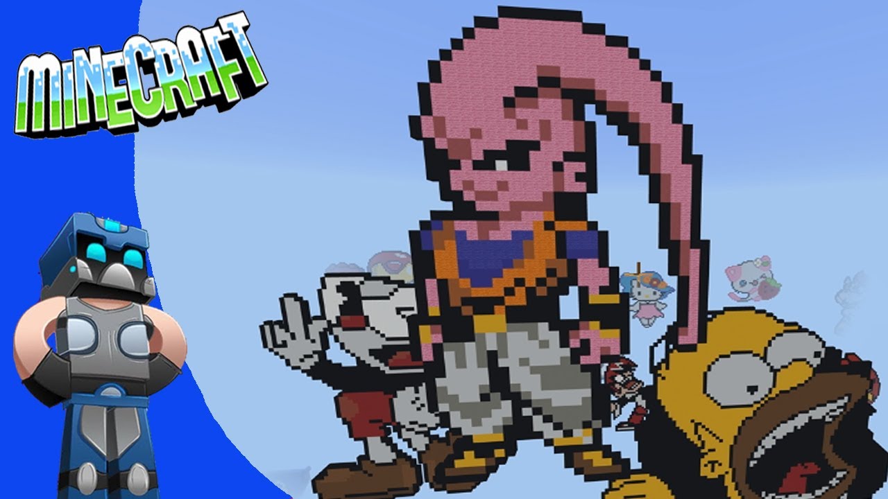 Minecraft: Como hacer Majin Buu Pixel art Tutorial - YouTube