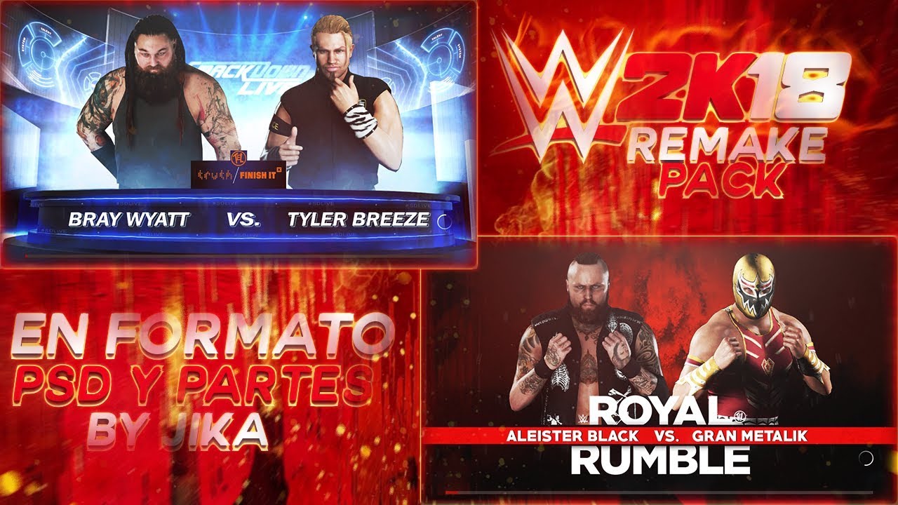 WWE2K18 MATCH CARDS REMAKES (SMACKDOWN LIVE AND ROYAL RUBLE 17) PSD Y ...