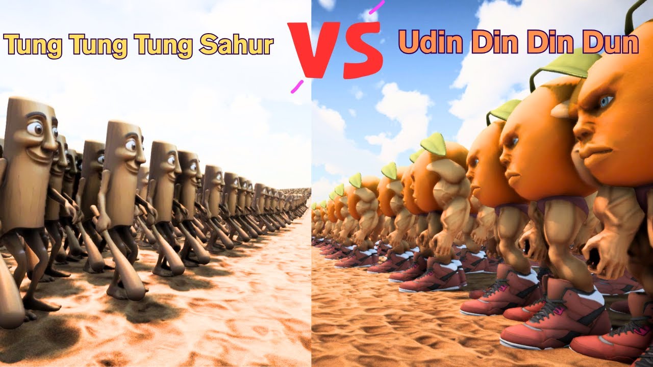 Udin Din Din Dun VS Tung Tung Tung Sahur Epic Cartoon Showdown! - YouTube