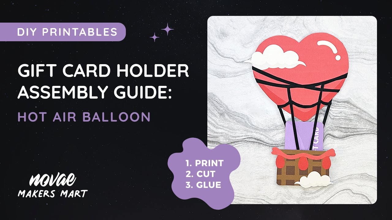 Printable Hot Air Balloon Gift Card Holder | DIY Valentine Candy Gift ...
