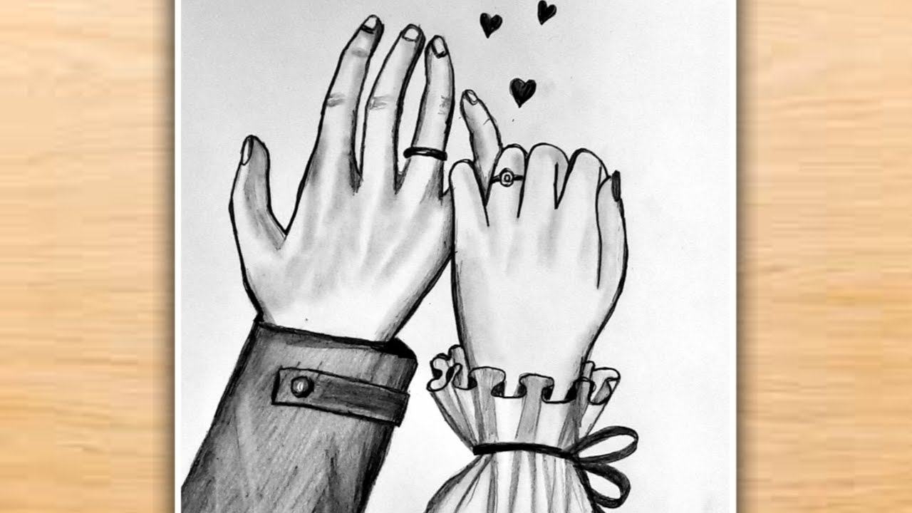 Romantic Couple Holding Hands Pencil Sketch | Love Drawing Easy| Love ...