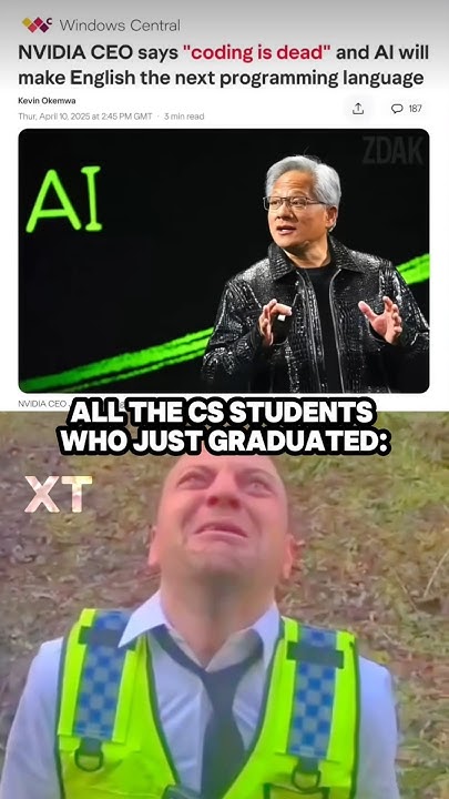 "Coding is dead" 😔 #memes#meme #ai #nvidia#programming#computerscience #funny #funnymemes # ...