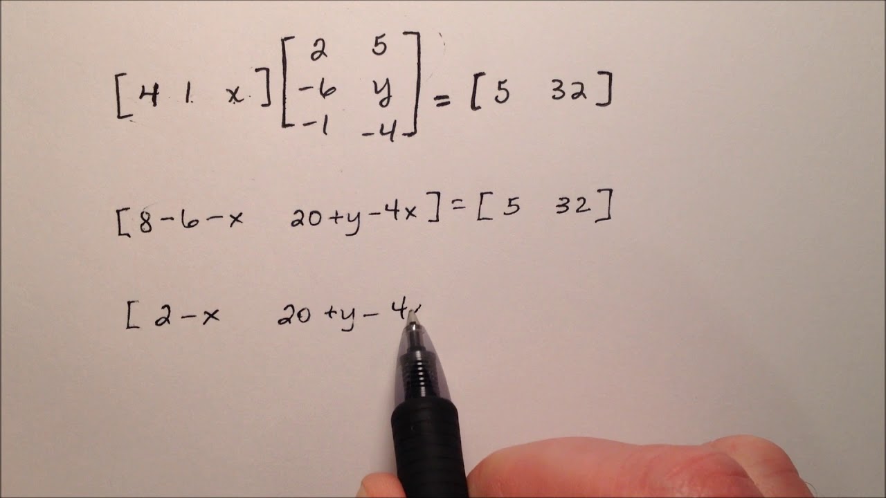 Solving Matrix Equations with Matrix Multiplication, Example 2 - YouTube