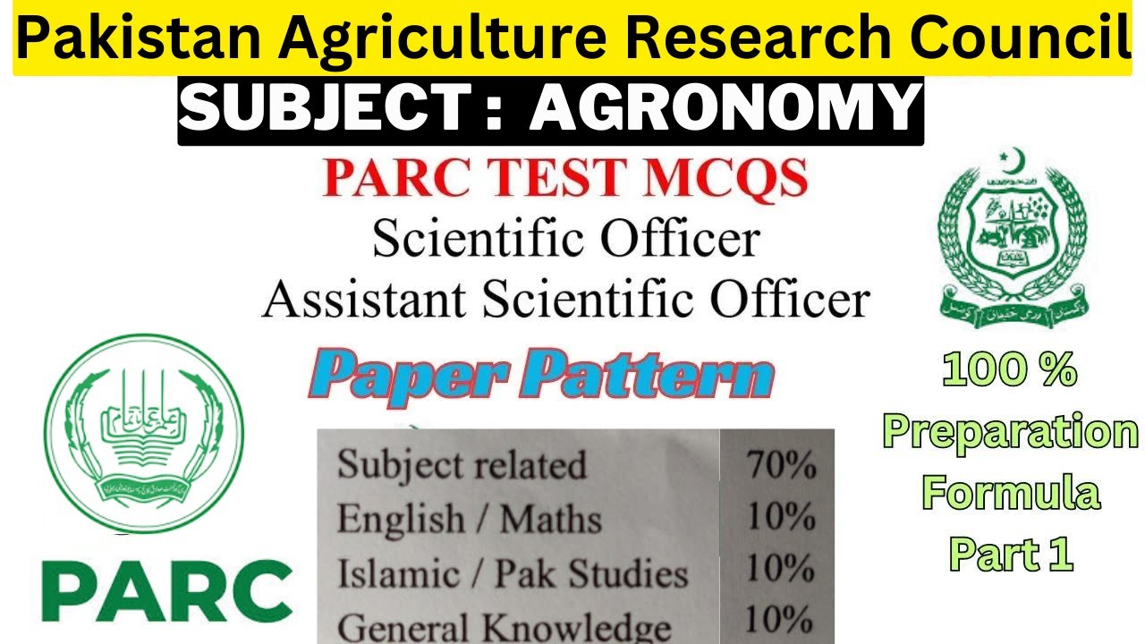 PARC Scientific And ASO | Agronomy Past Paper | PARC Paper Pattern ...