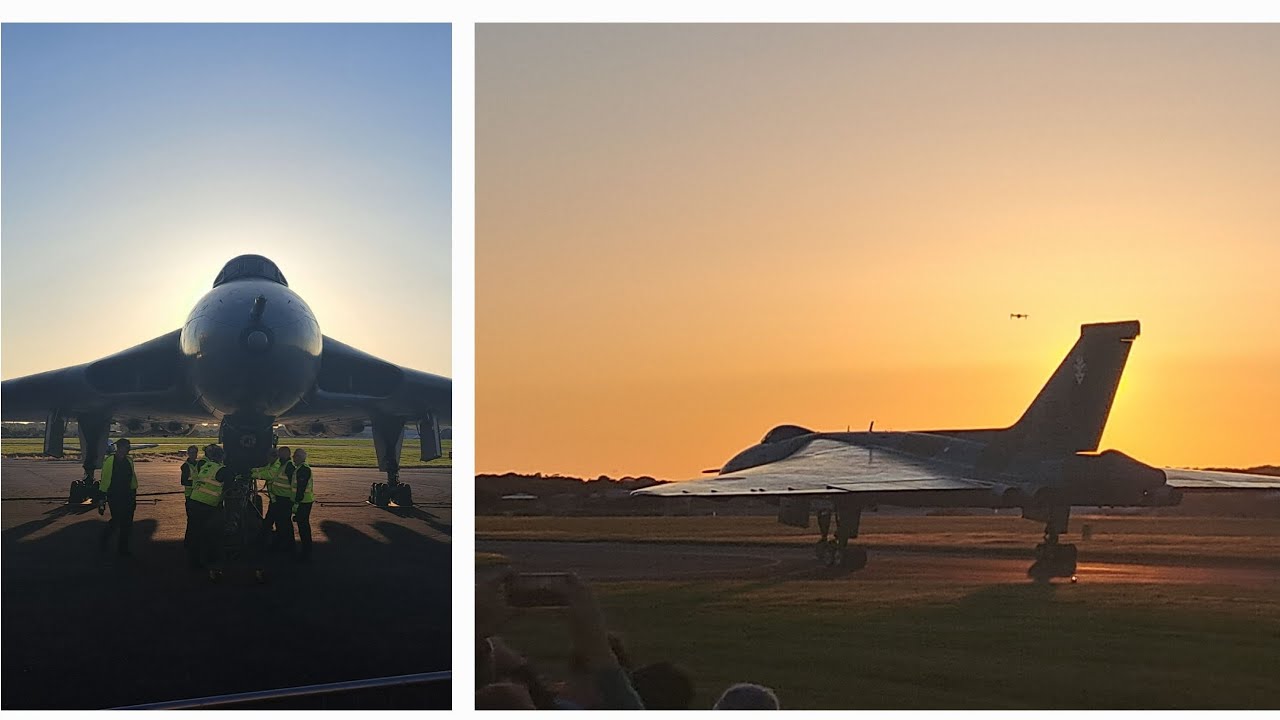 Vulcan XL426 taxi and high speed twilight event 20/5/23 VRT Southend ...