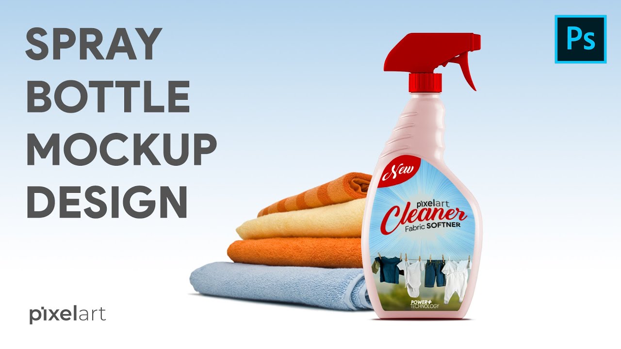 Cleaner Spray Bottle Mockup Design | Photoshop Mockup Tutorials - YouTube