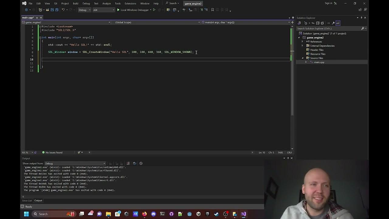 game engine architecture - w24 - sdl integration - YouTube