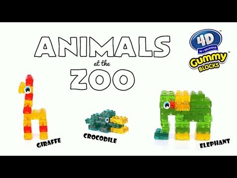 Animals at the Zoo - 4D Gummy Blocks Candy Sweets - YouTube