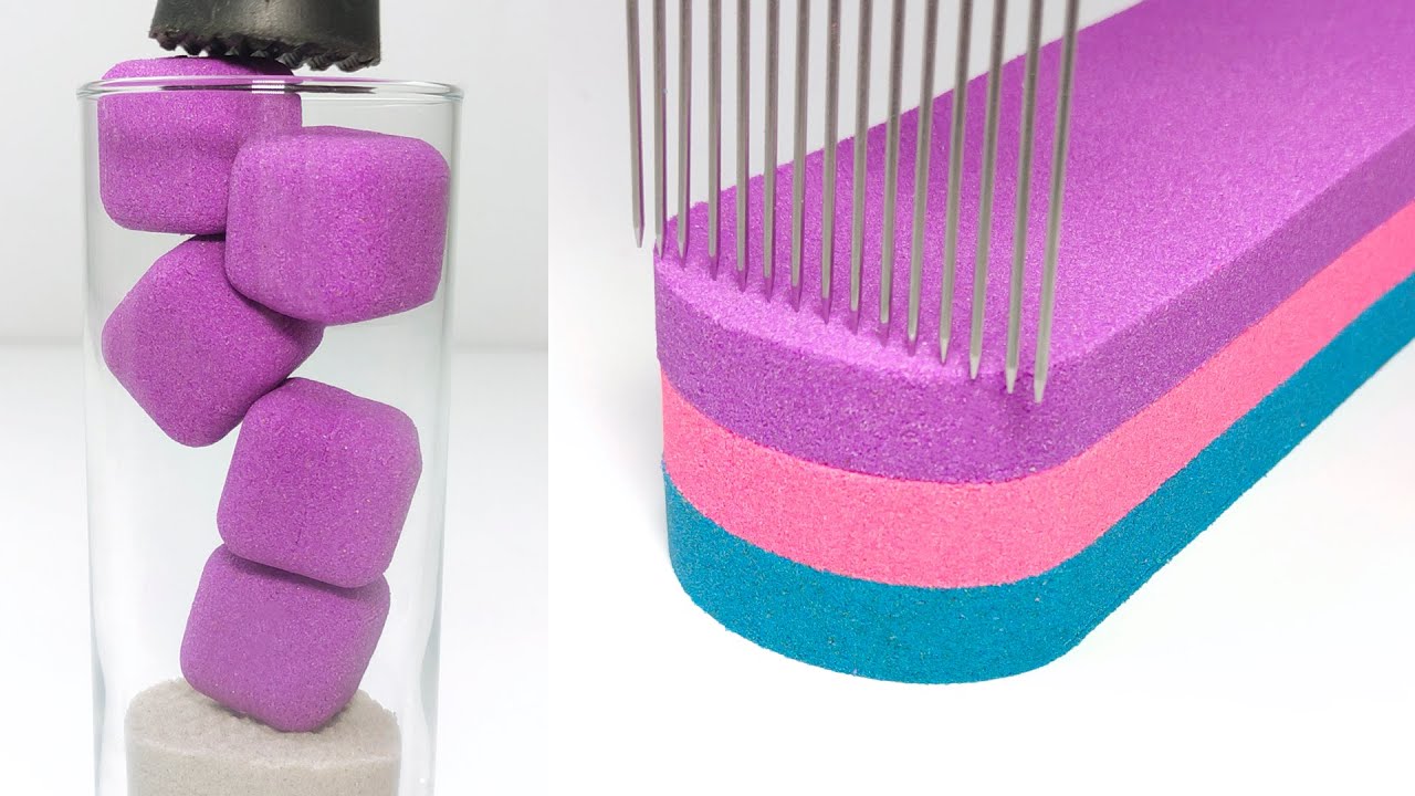 Very Satisfying and Relaxing Kinetic Sand Cutting ASMR #98 - Sand ...