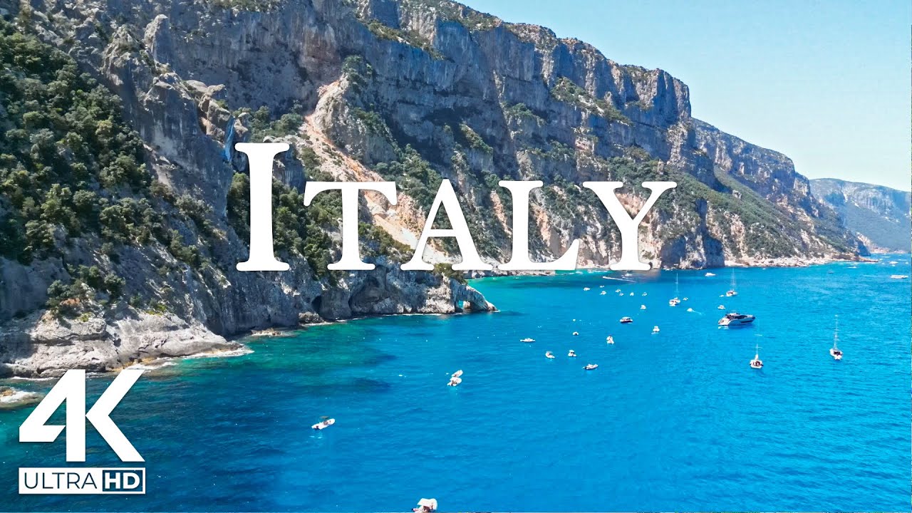 Flying Over ITALY (4K UHD) - Stunning Beaches & Turquoise Waters with ...