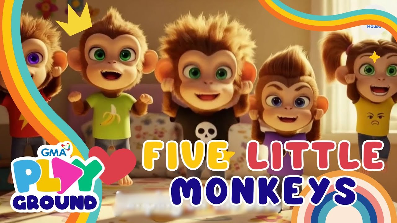 FIVE LITTLE MONKEYS | GMA Playground Nursery Rhymes & Kids Songs (with ...