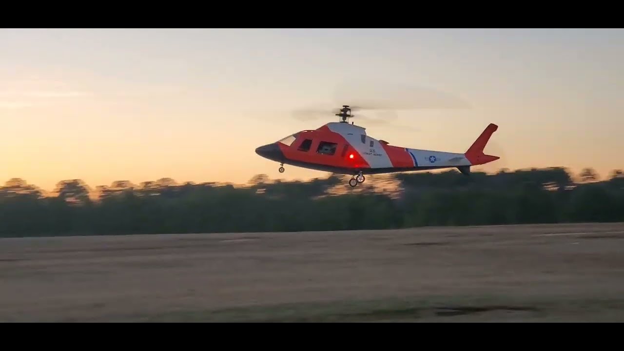 Huge RC Helicopter Scale Align Trex 600 in Coast Guard Fuselage ...