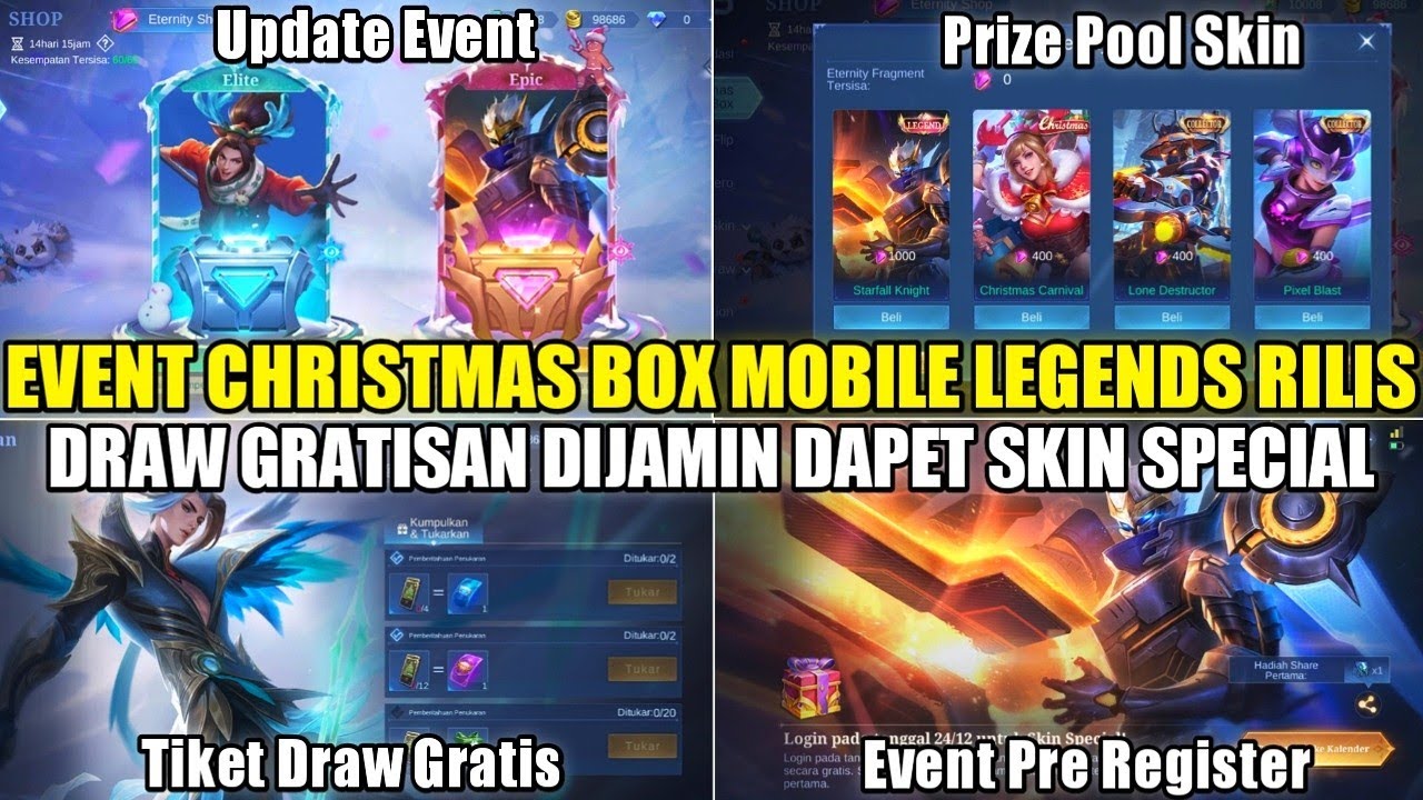 EVENT CHRISTMAS BOX MOBILE LEGENDS RILIS!! UPDATE PRIZEPOOL DAN TIKET ...