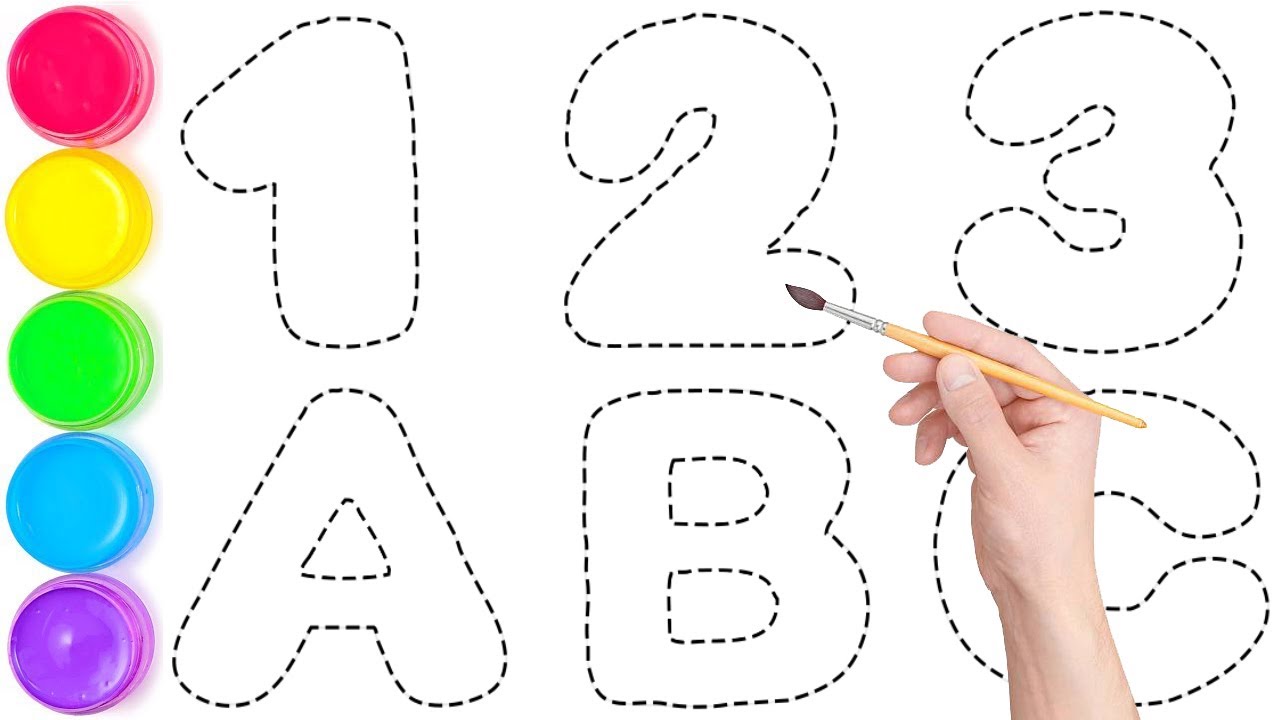 Let's Drawing, Painting and Coloring 123 & ABC For Children // Easy ...