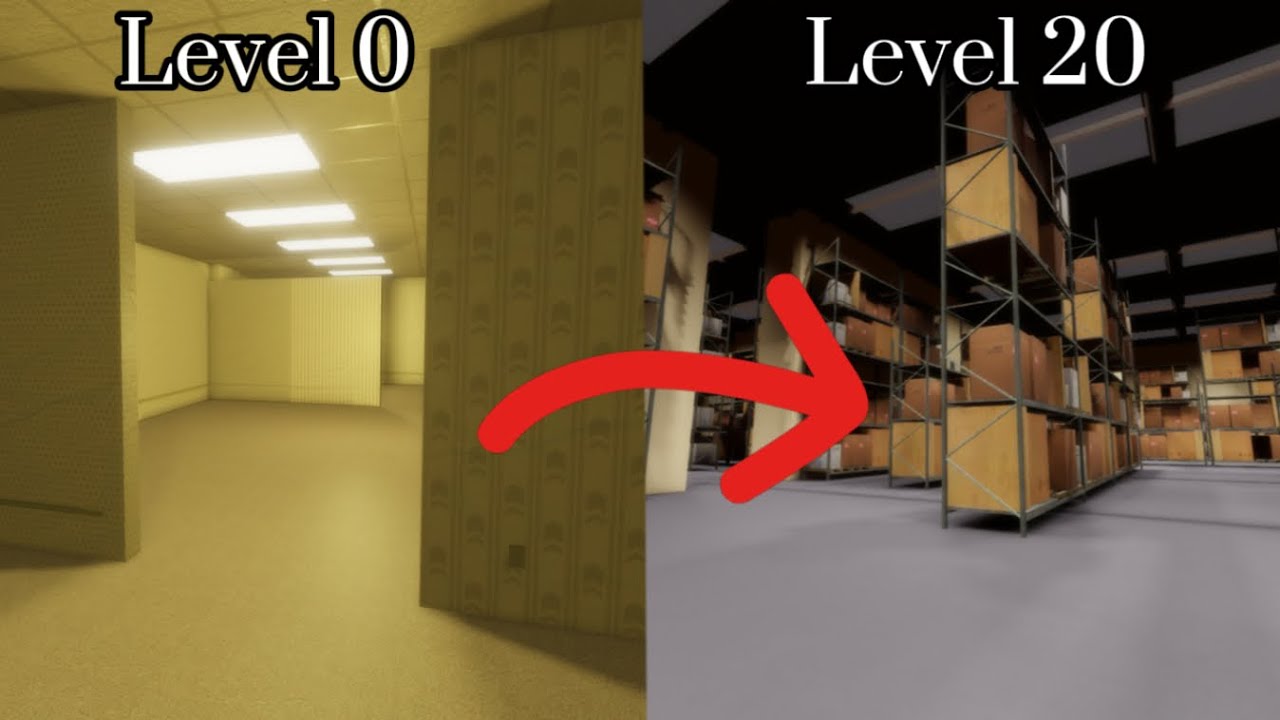 Going to backrooms level 0 - 20 in backrooms redacted - YouTube