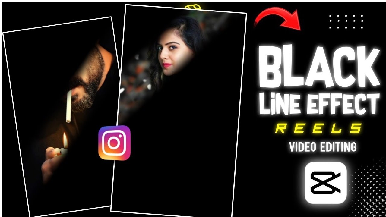 Reels New Trend Video Tutorial | Black line effect video editing ...