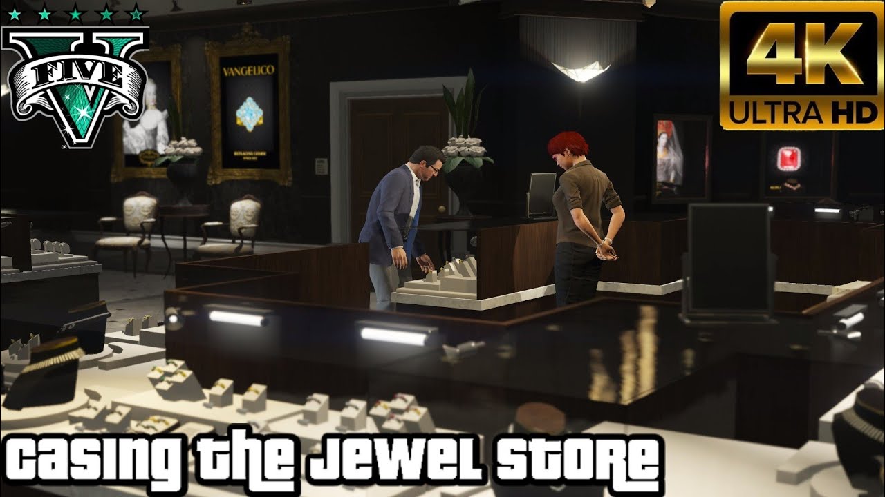 GTA V 9TH Mission "Casing the Jewel Store" | GTA V Stories | PC ...