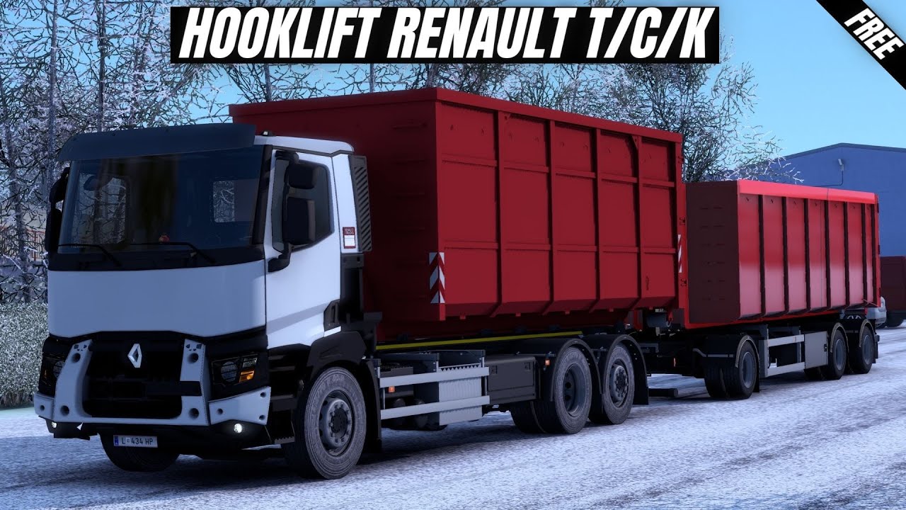 [ ETS2 1.46 ] HOOKLIFT V1 | RENAULT T/C/K | TRAILER EKERI ...