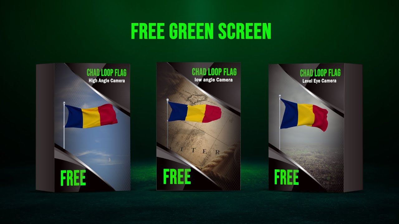 Chad flag green screen ( loop ) free download - YouTube