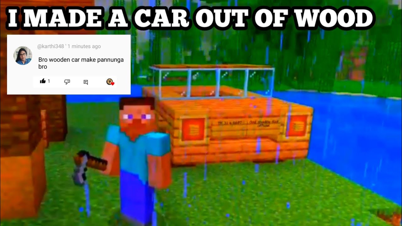 I MADE A CAR OUT OF WOOD || MINECRAFT GAMEPLAY - YouTube