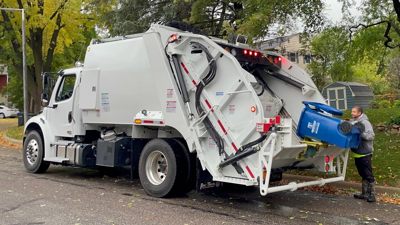 Pac-Tech Under CDL Rear Loader Garbage Truck - YouTube