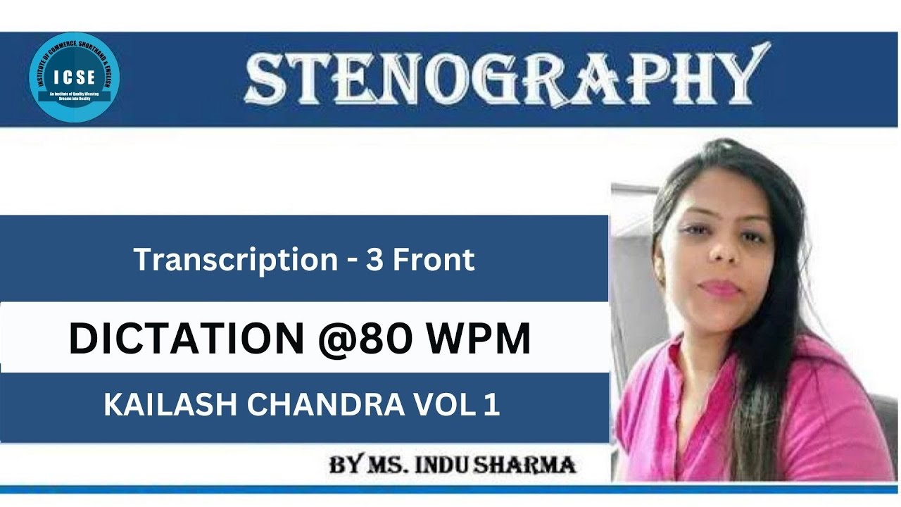 Clear Voice Shorthand Dictation of Kailash chandra Volume 1 ...