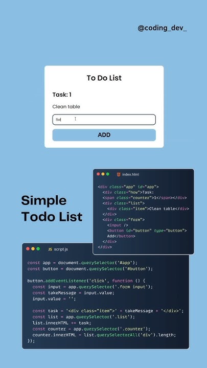Simple Todo List using JavaScript 📑 - YouTube