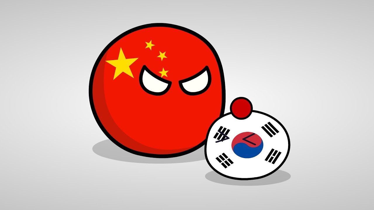 China hits South Korea #countryballs #popular #trending #history #korea ...