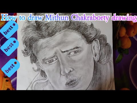 How to draw Mithun Chakraborty drawing - YouTube