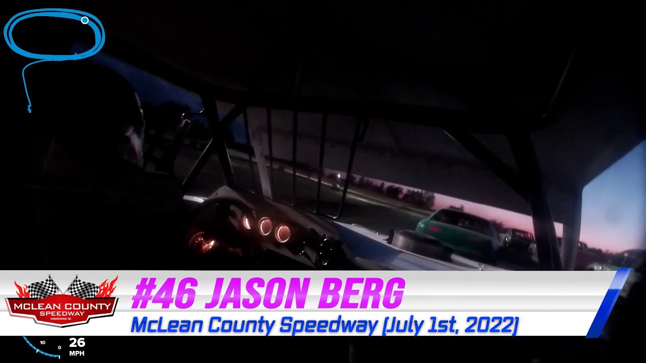 #46 Jason Berg IMCA Stock Car On-Board @ McLean County (7/1/22) - YouTube