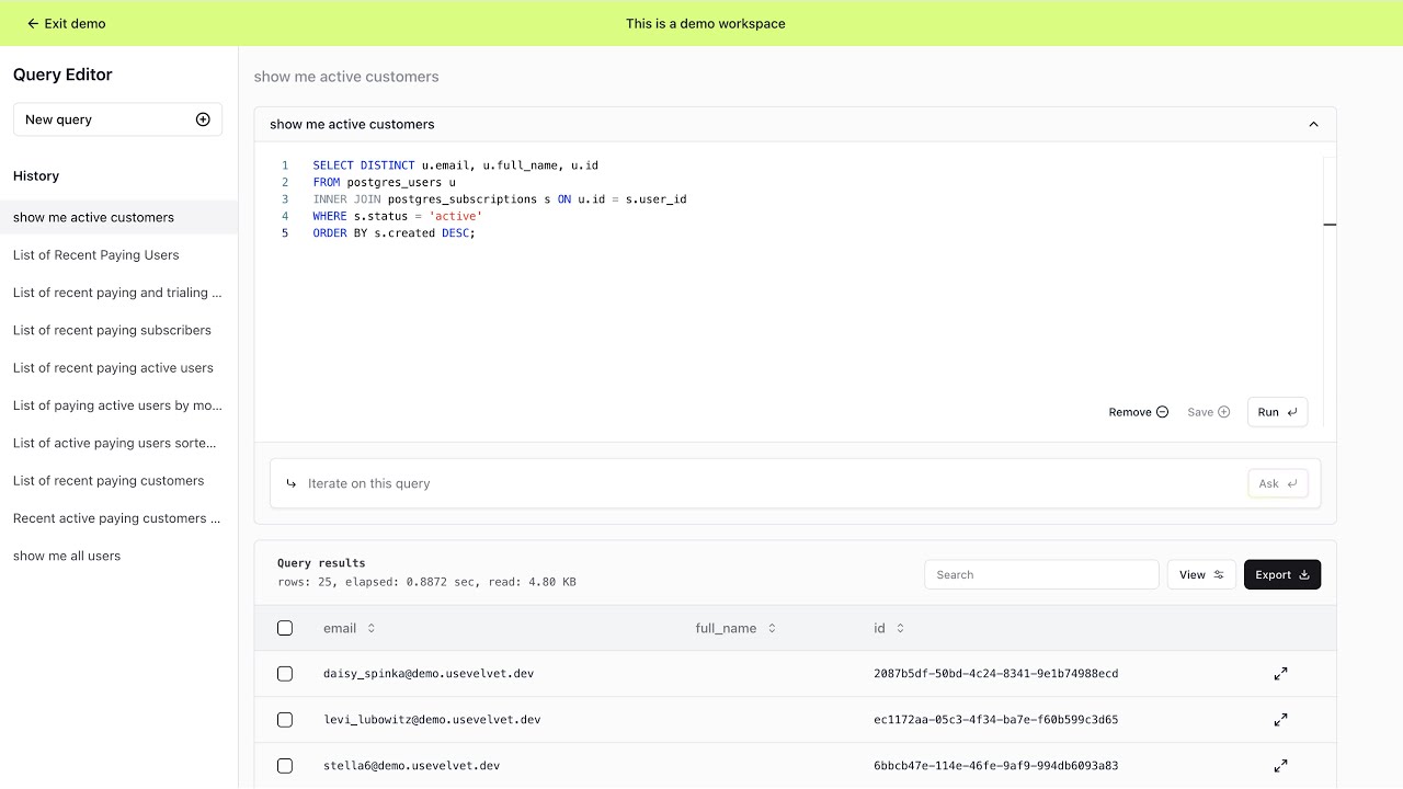 Velvet AI SQL Editor - YouTube